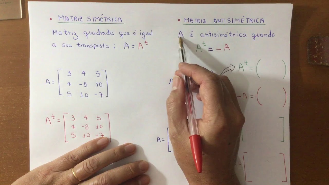 Matriz Simétrica e Anti-simétrica - YouTube