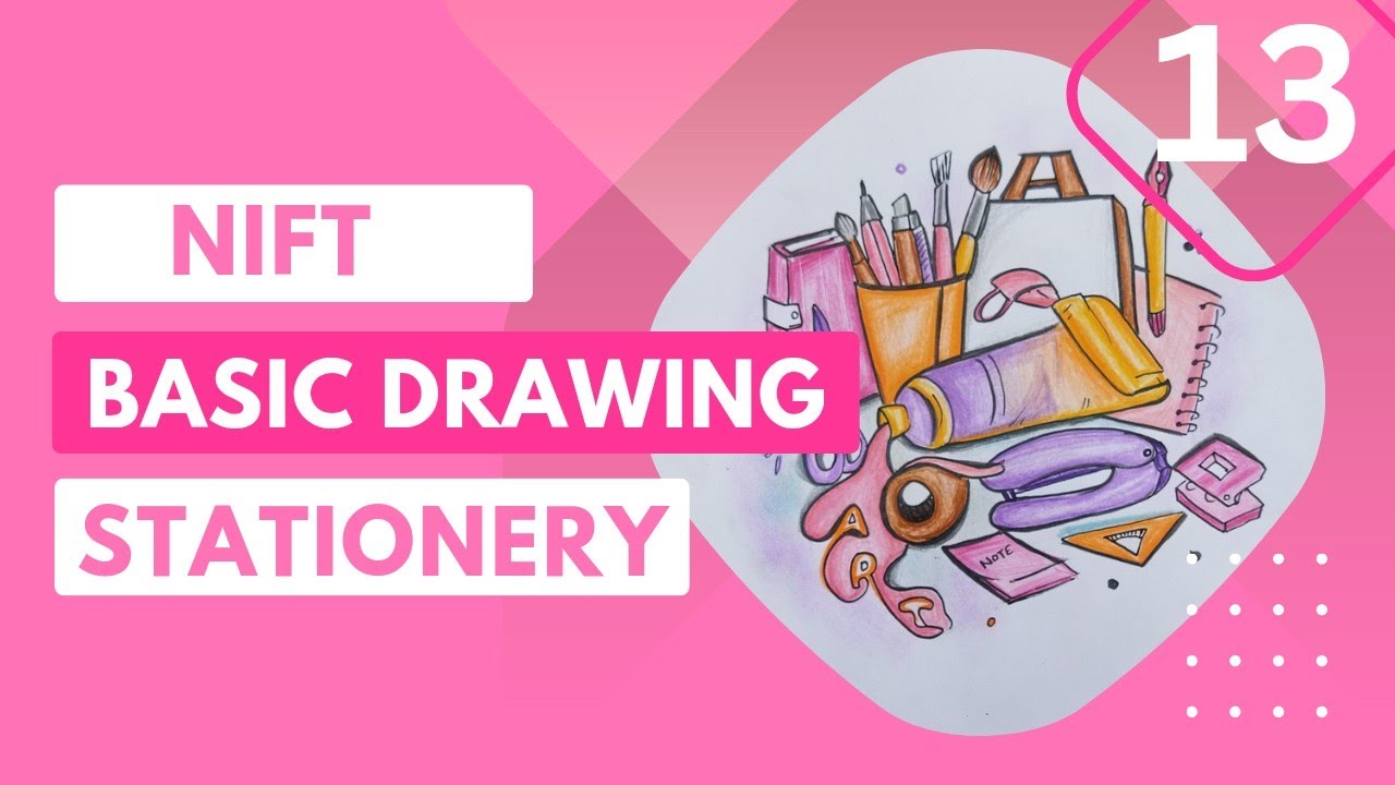 Category drawing day 13 | draw stationeries product step by step for ...