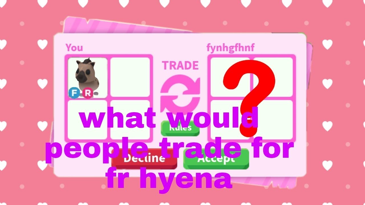 what would people trade for fr hyena|adopt me|roblox - YouTube