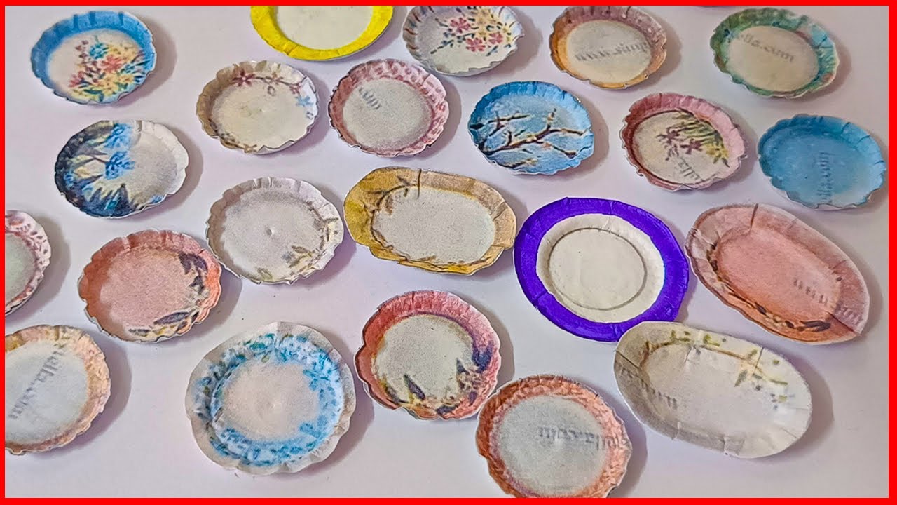 How to Make Miniature Plates With Paper | Different Types of Making ...