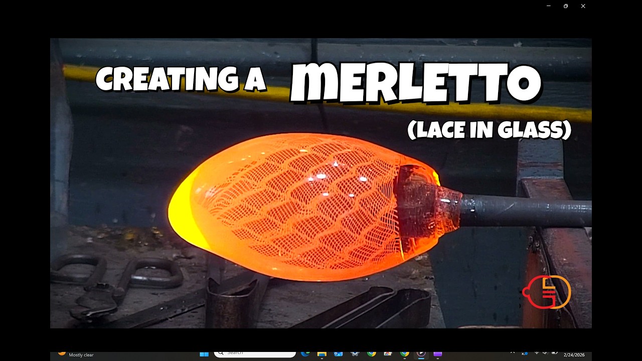 Lace in Glass (Merletto) Glassblowing Narrated Process - YouTube