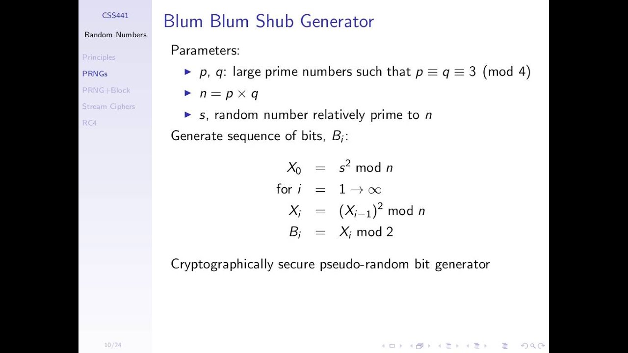 Random Numbers with Block Ciphers (CSS441, L09, Y15) - YouTube