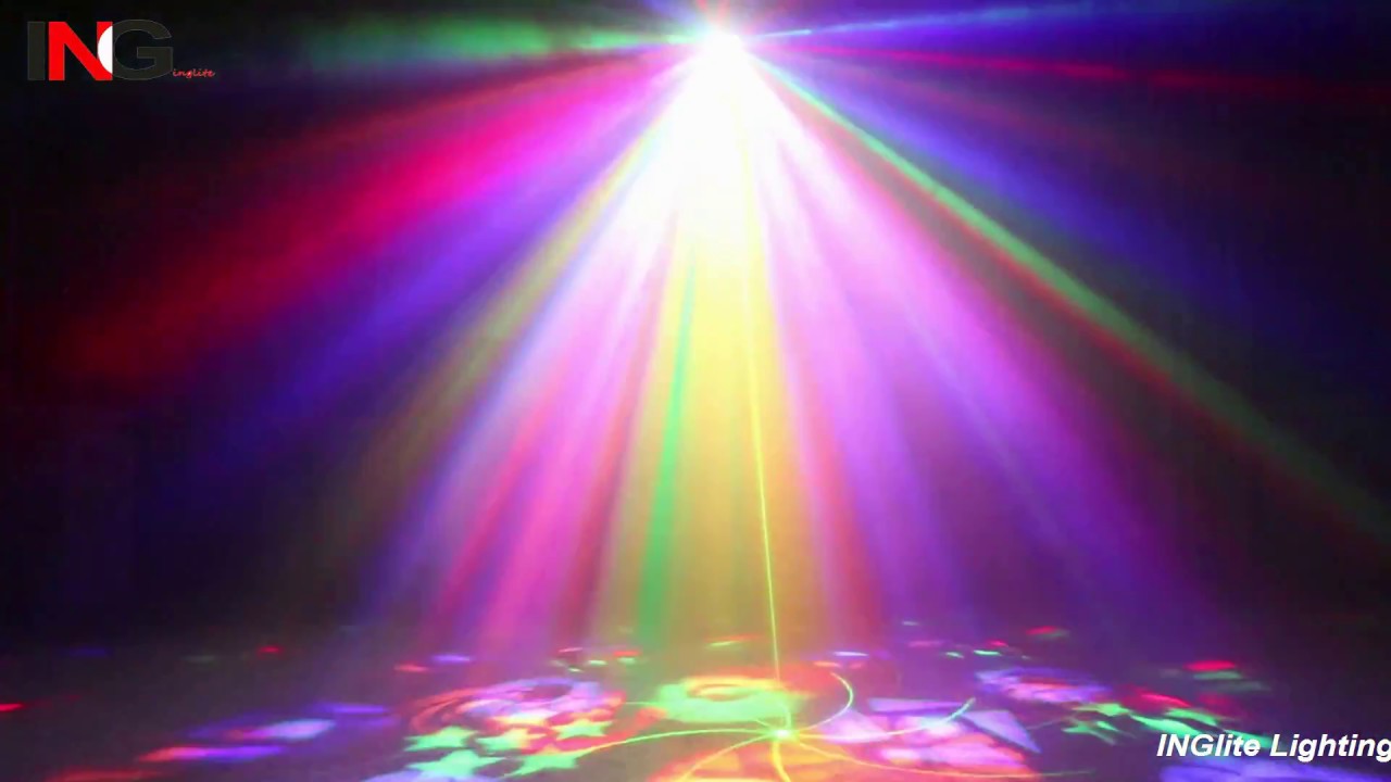 MULTI GOBOS +LASER+UV+STROBE 4IN1 EFFECT LIGHT - YouTube