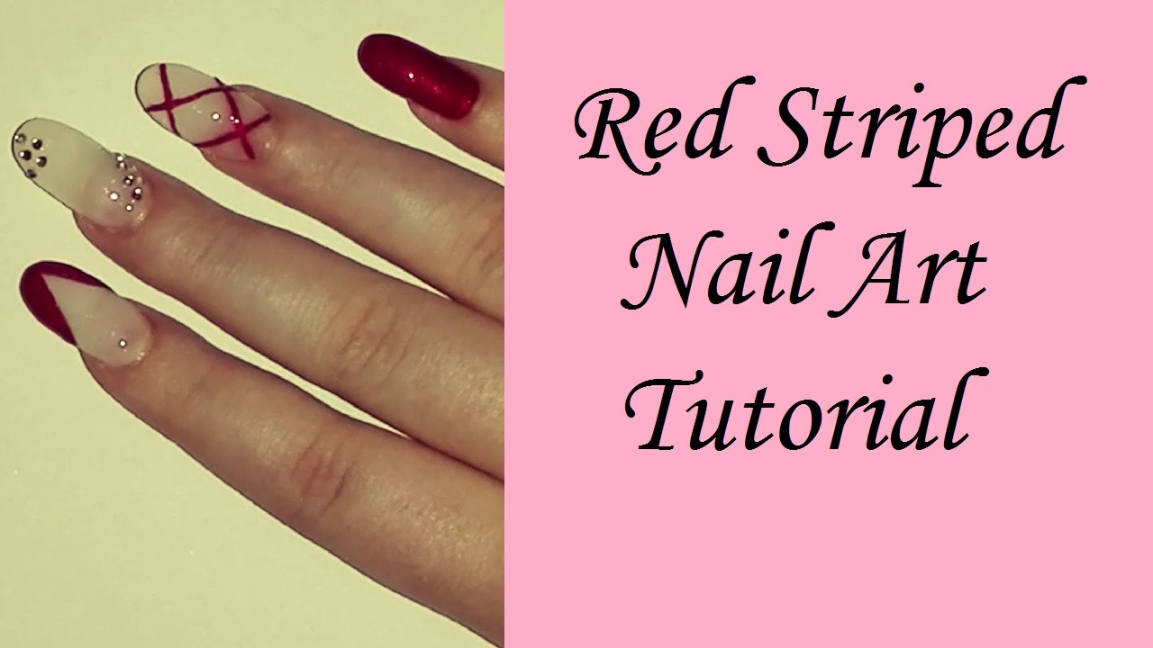 Red Striped Nail Art Tutorial | Samantha Beauty - YouTube