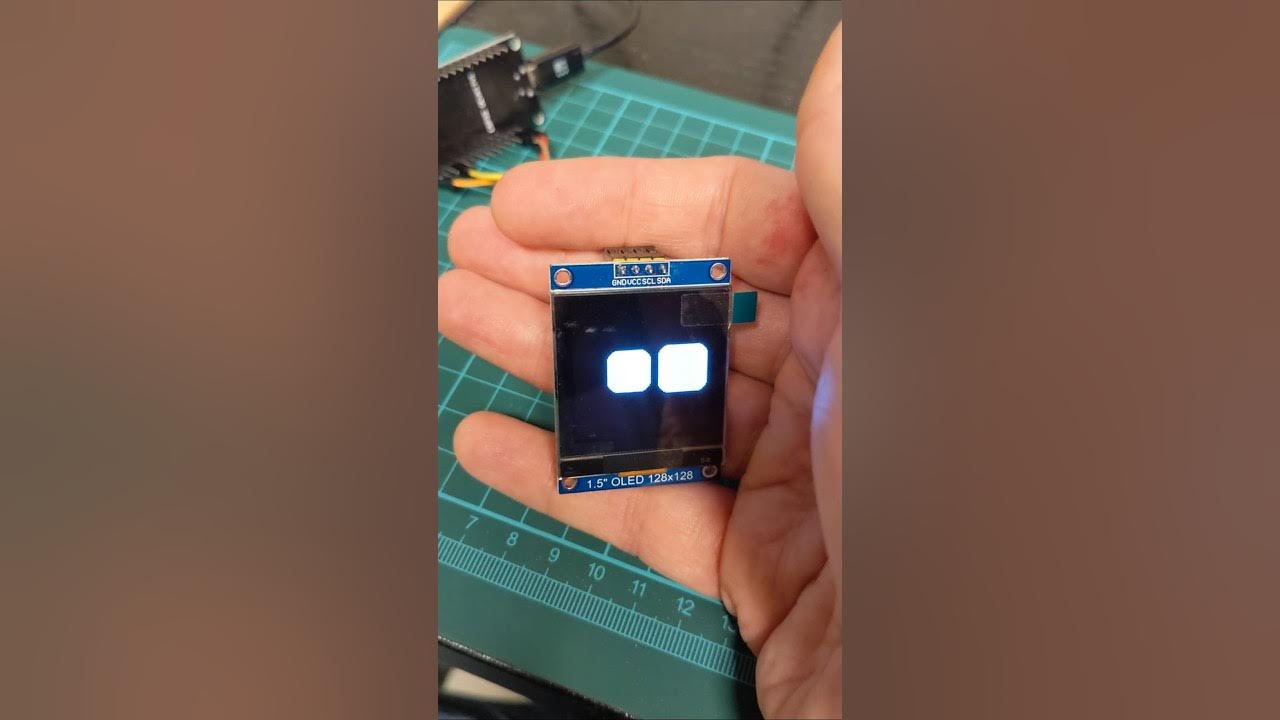 Animated eyes with OLED display and ESP32 microcontroller running u8g2 lib - YouTube