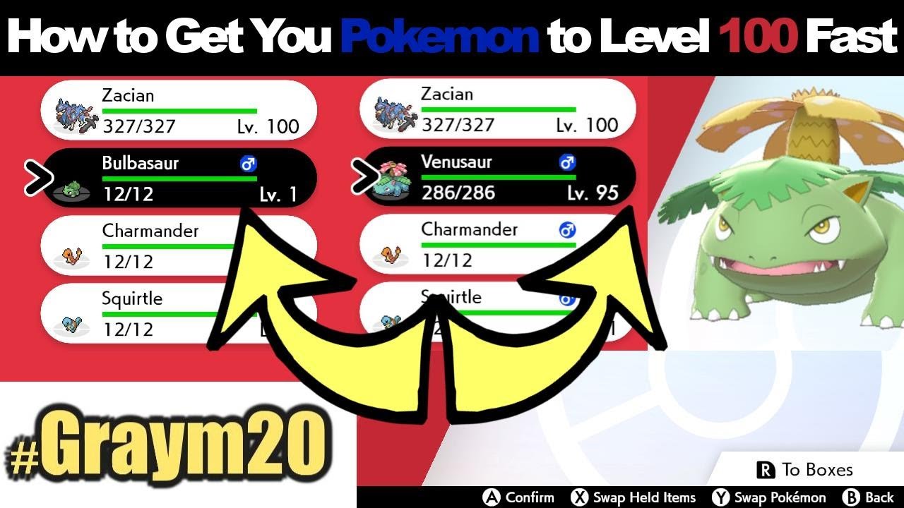 Fastest way to level up your Pokemon. (Sword & Shield) - YouTube
