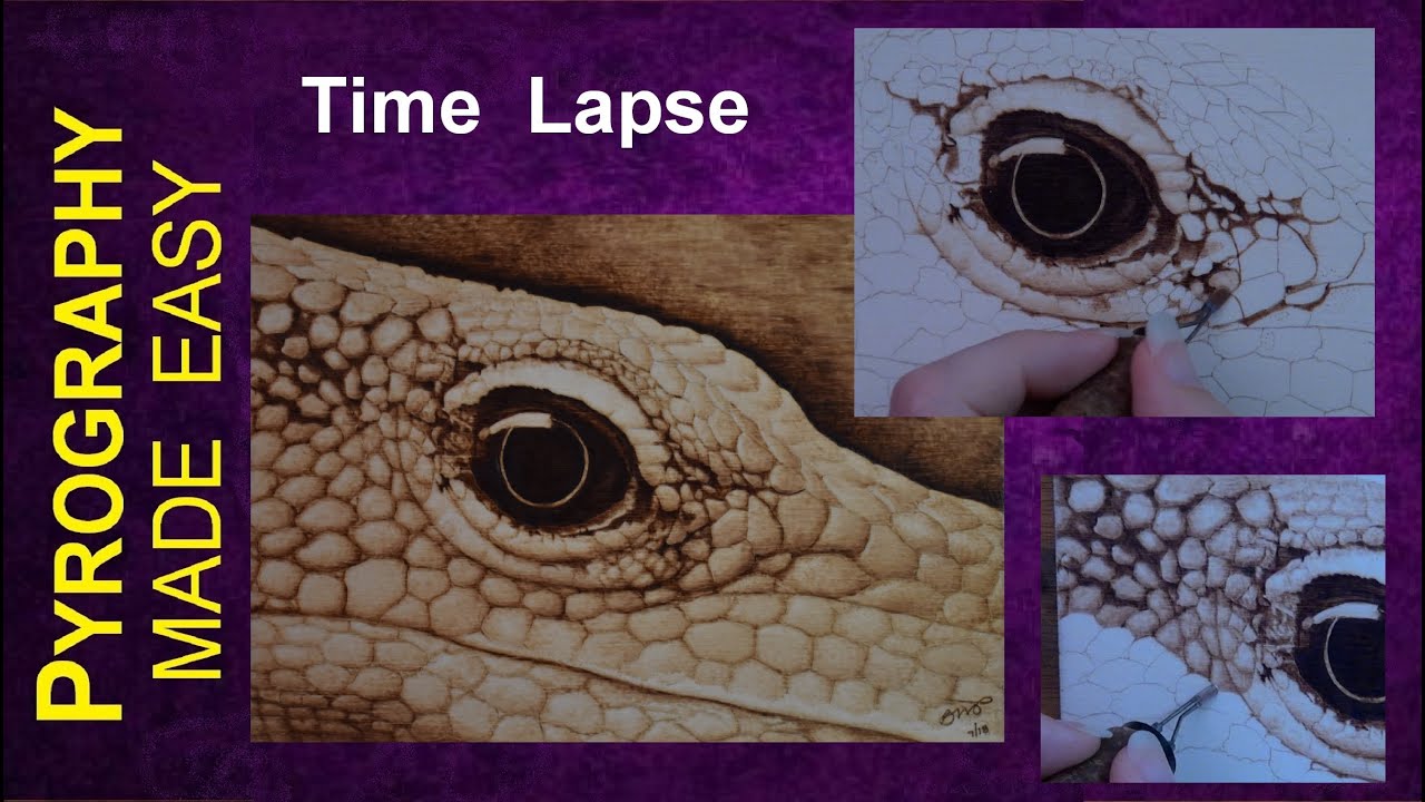Wood Burning Art - LIZARD - pyrography time lapse art (reptile) - YouTube