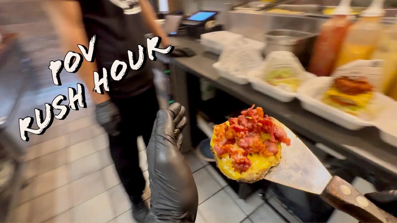 PoV: RUSH HOUR IN KITCHEN | Making Cheese Burgers and Fries in a ROW🍔🍔 ...