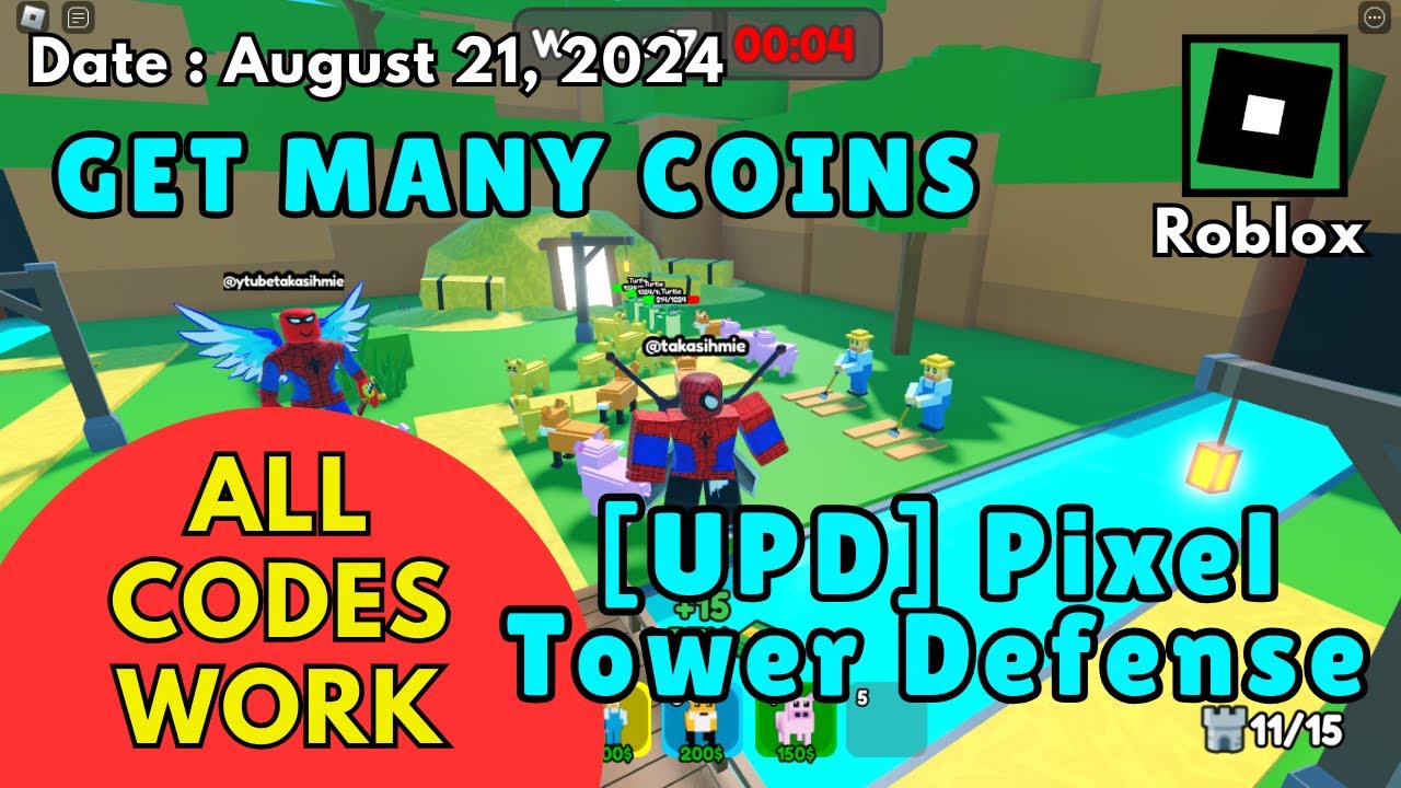 *All Codes Work* UPD Pixel Tower Defense Roblox, August 21, 2024 - YouTube