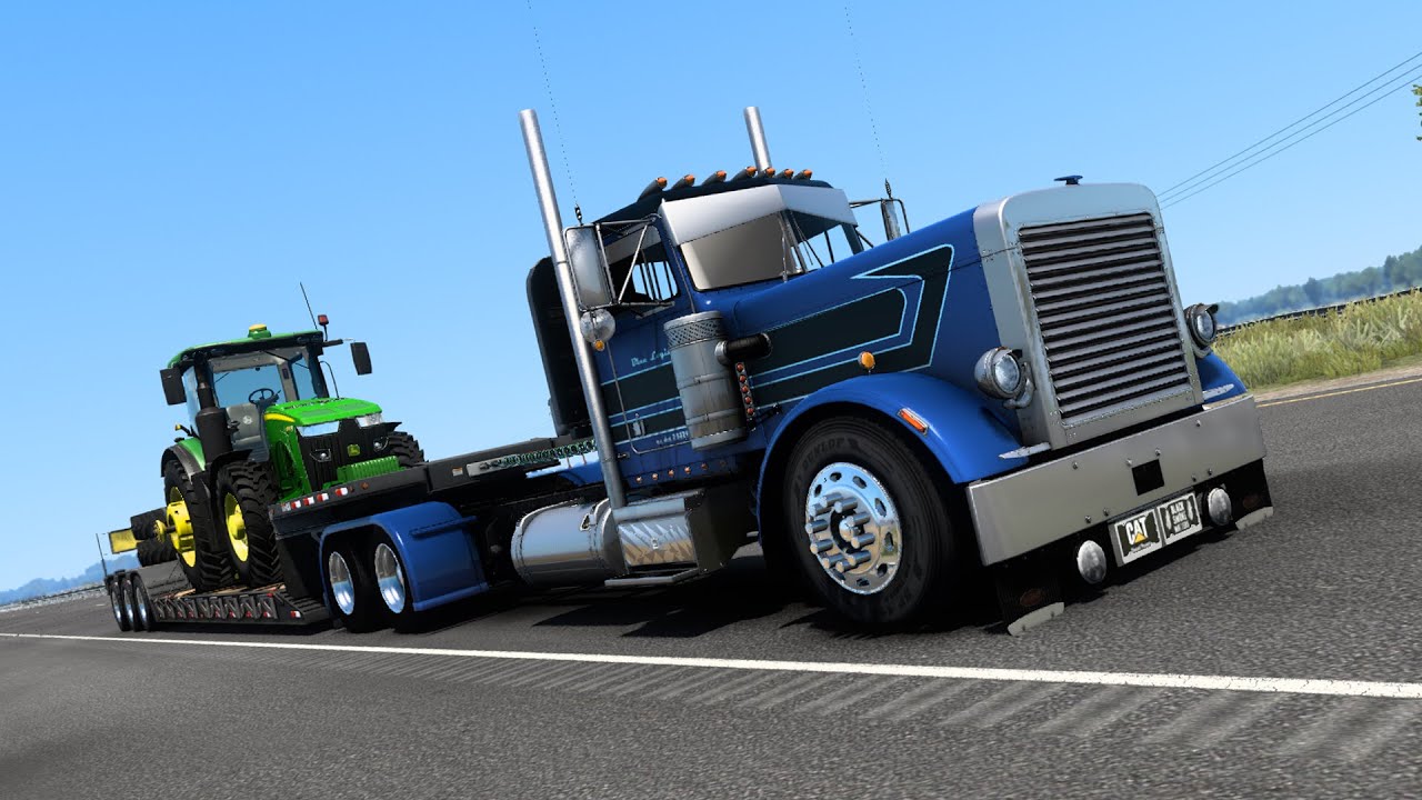 Blue Leasing Peterbilt 359, ZM CAT 3406B #244 ATS gameplay - YouTube