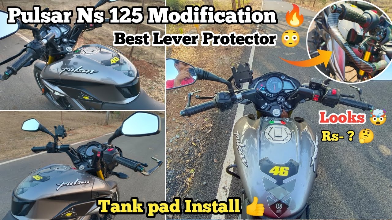 Pulsar Ns 125 Modification 🔥Carbon fibre lever protector install 👍best ...