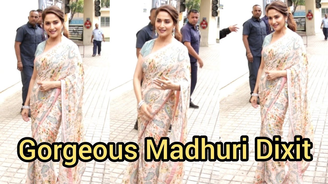 Madhuri Dixit L00KS Gorgeous In Saree @ Guns Of Banaras Trailer Launch ...