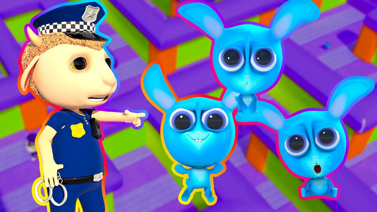 Chasing the Violators in the Maze👮‍♂️🐰🌈The Kids Lurched Me into a Trap🌈 ...