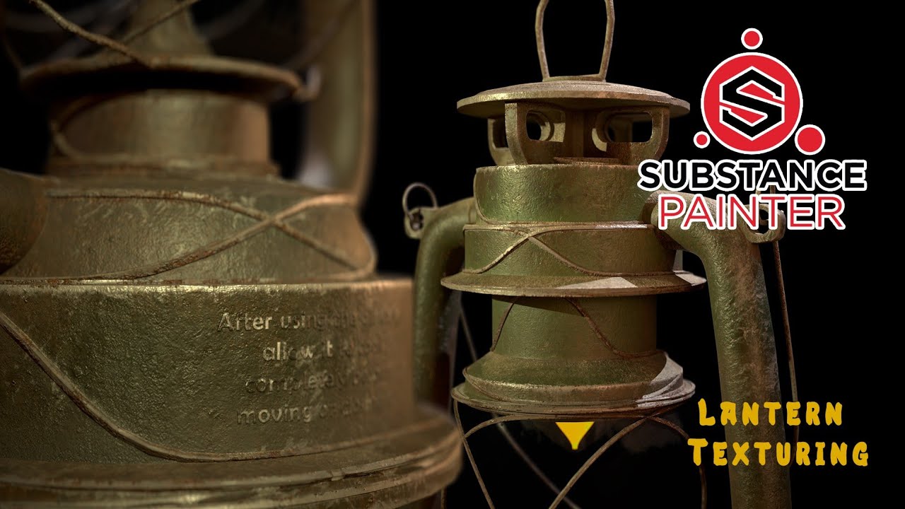 How to Texture a lamp in Substance Painter: Timelapse of Free Tutorial ...