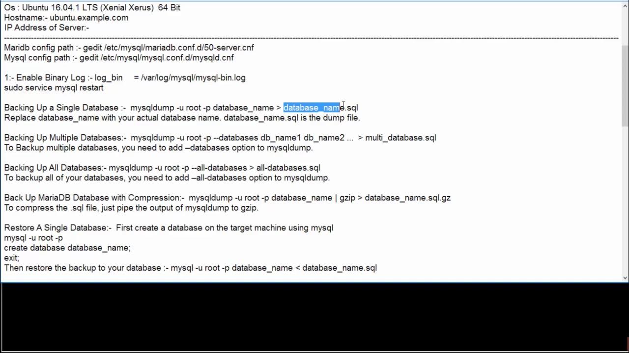 How to Back Up and Restore MariaDB Databases From the Command line - YouTube