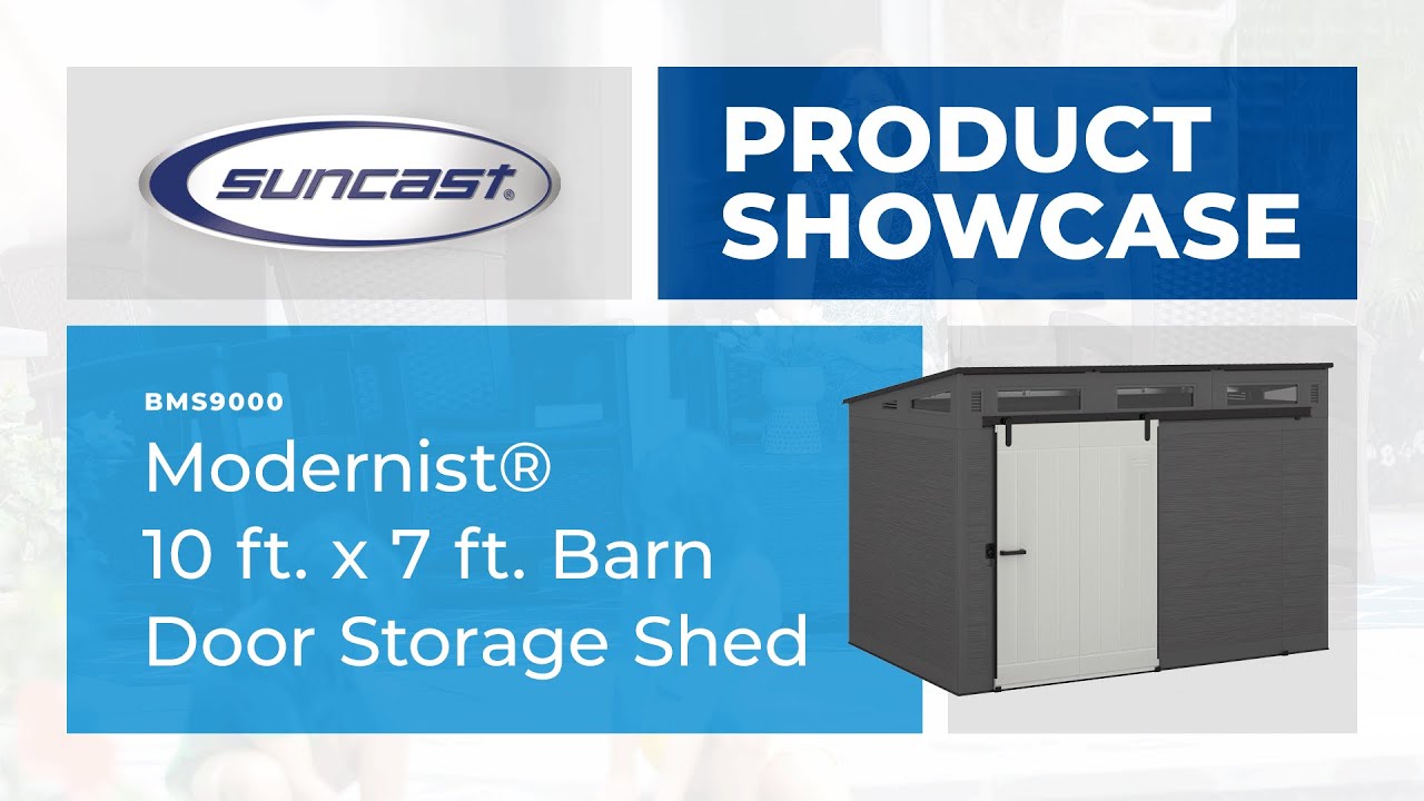Suncast Modernist 10 x 7 Barn Door Shed Product Video - YouTube