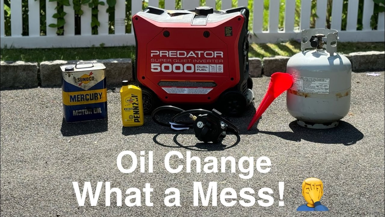Predator 5000w generator OIL CHANGE! What a mess - YouTube