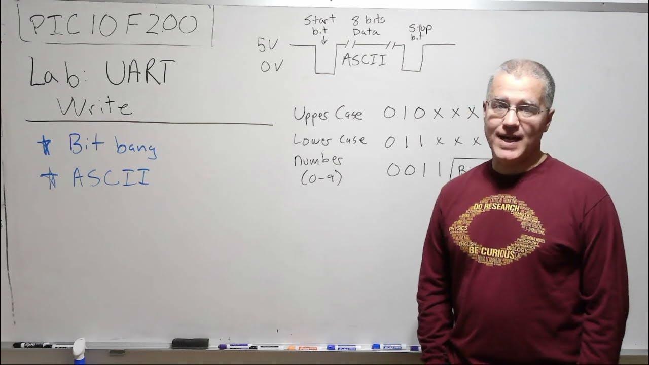 PIC10F200 Lab 9 - UART Communication: Sending ASCII Characters to a Computer - YouTube