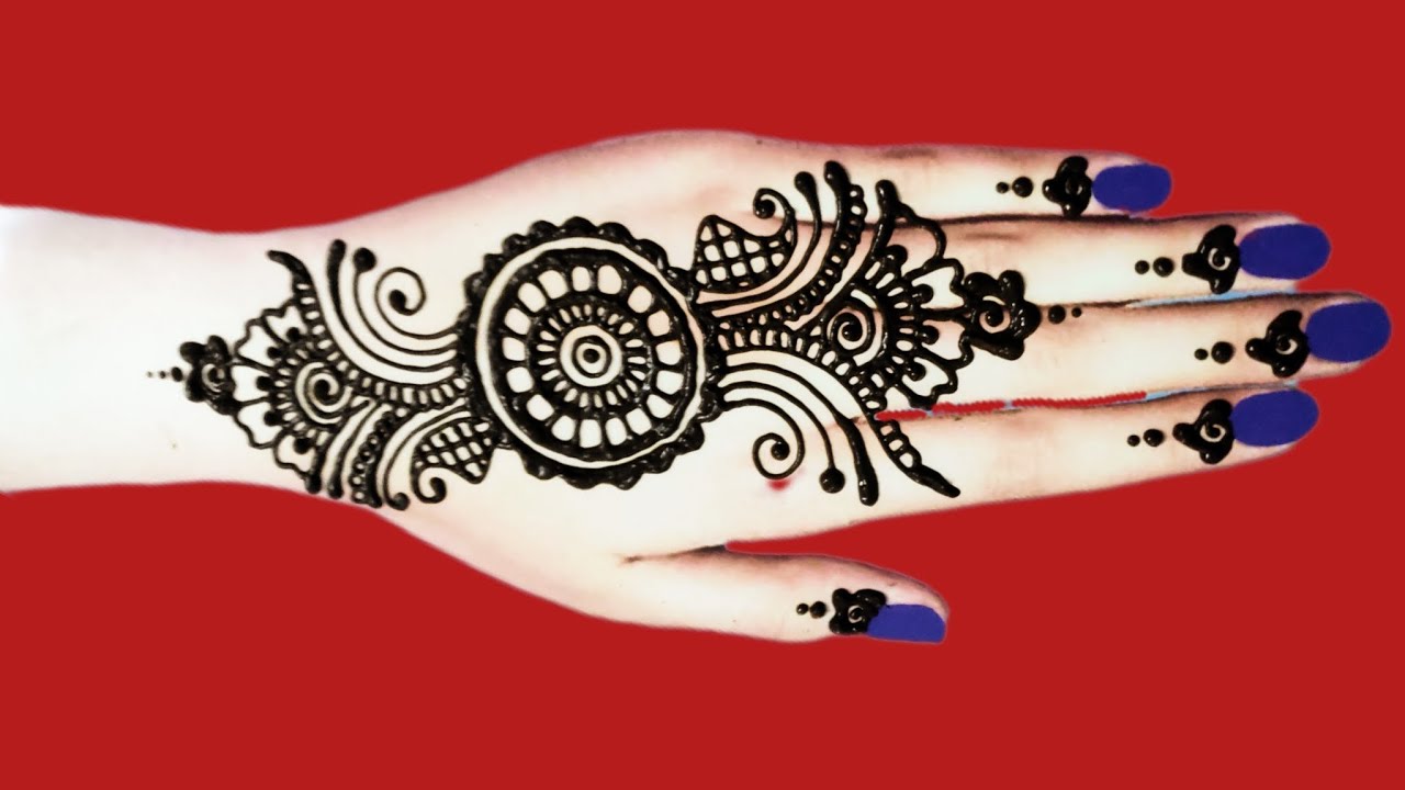 Back hand mehndi design simple easy - piche hath ka mehandi design ...