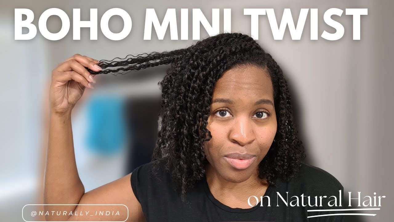 Boho Mini Twist On Natural Hair - YouTube
