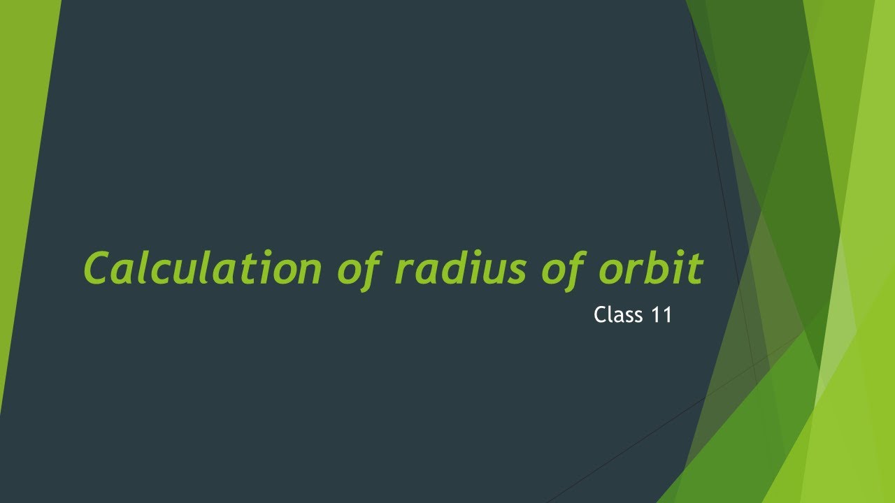 Calculation of radius of orbit||example || centripetal force ...