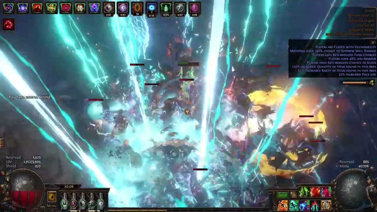 (Warning bright lights) POE 3.19 Kalandra Vulcan lightning strike at ...