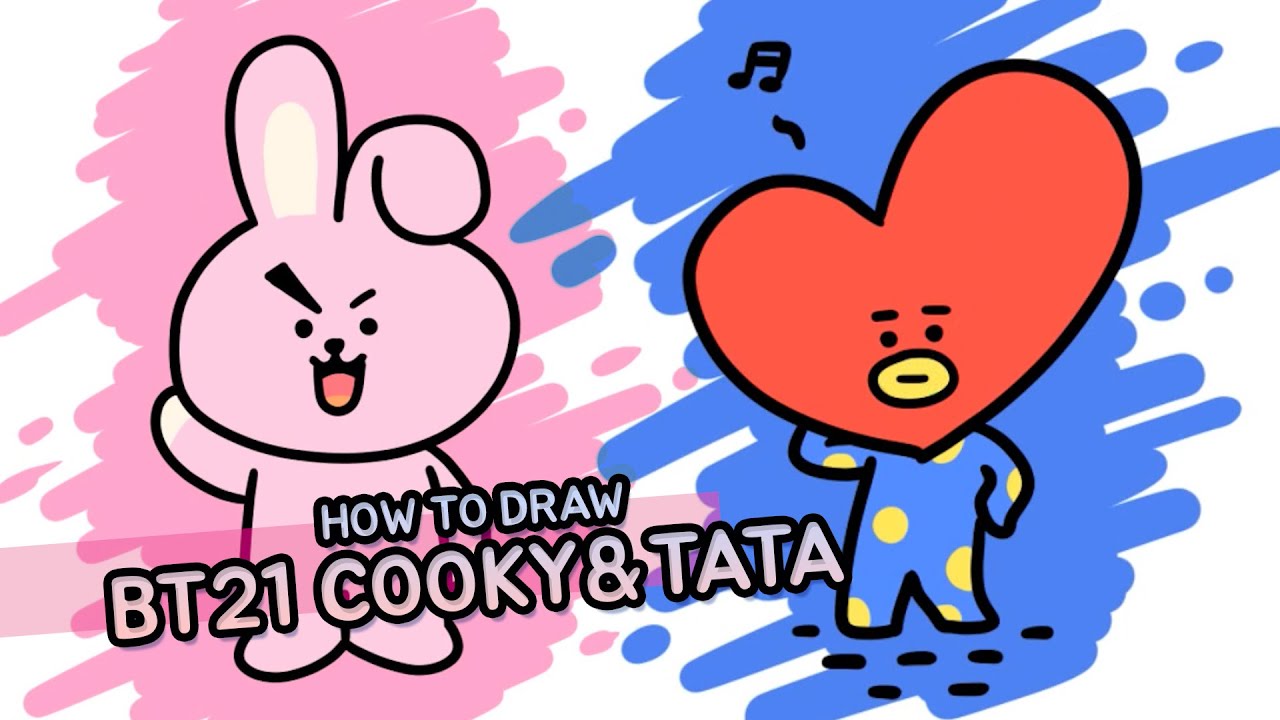 How to draw B21 COOKY & TATA Drawing Process - YouTube