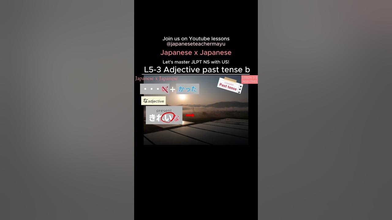 Intro:Japanese x Japanese L5-3b Adjective(past) Learn and practice with a professional teacher🎶 ...