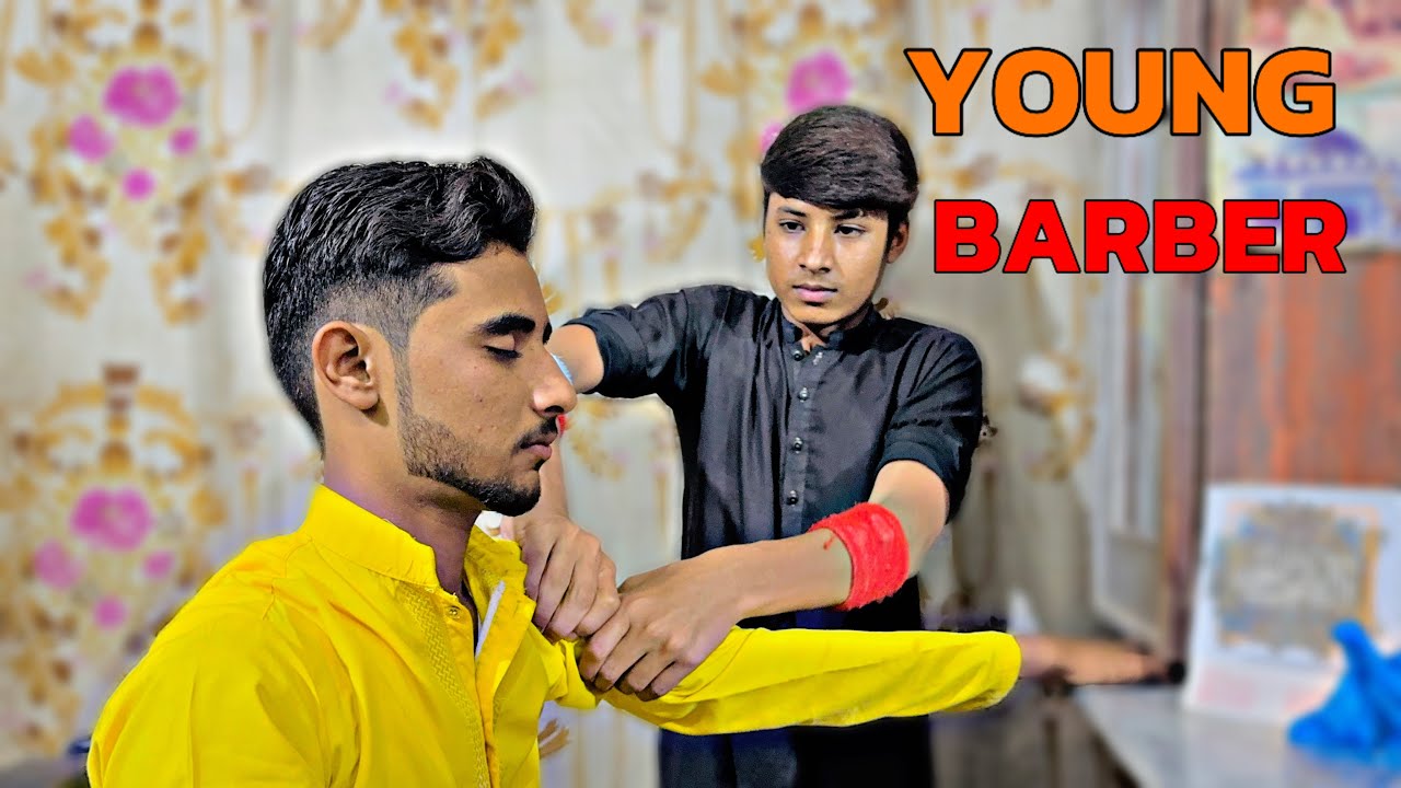 ASMR || PAKISTANI YOUNG BARBER ALI AMAZING HEAD & BACK MASSAGE FOR ...