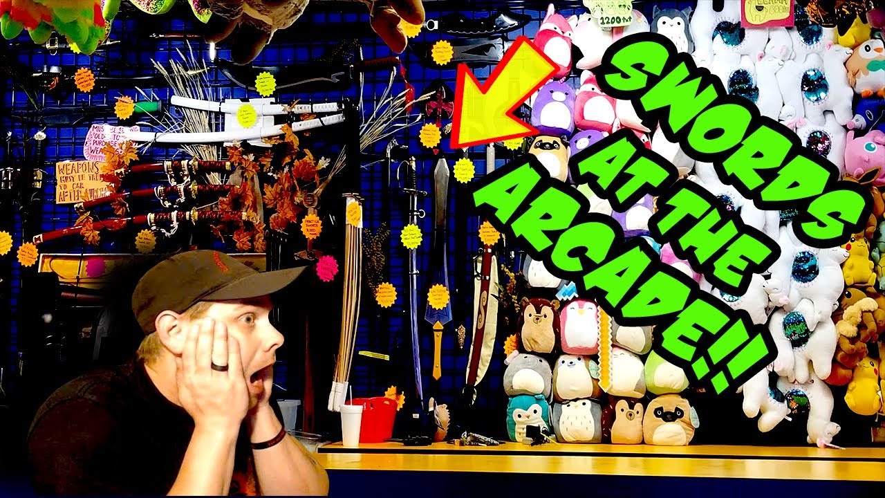 SWORDS at the ARCADE!? We play NEW GAMES and hit CRAZY Arcade JACKPOTS ...