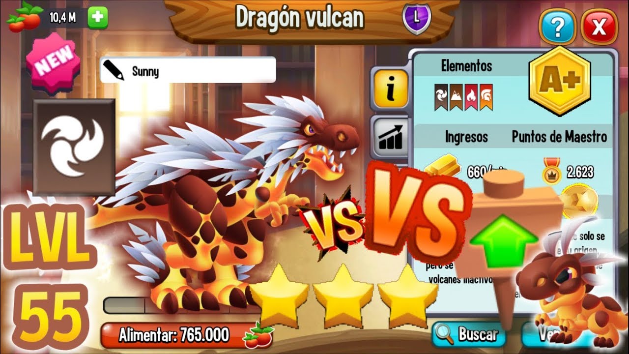 MI PRIMER DRAGÓN LVL 55: DRAGÓN VULCAN | LVL UP + BATALLAS EN LA LIGA ...