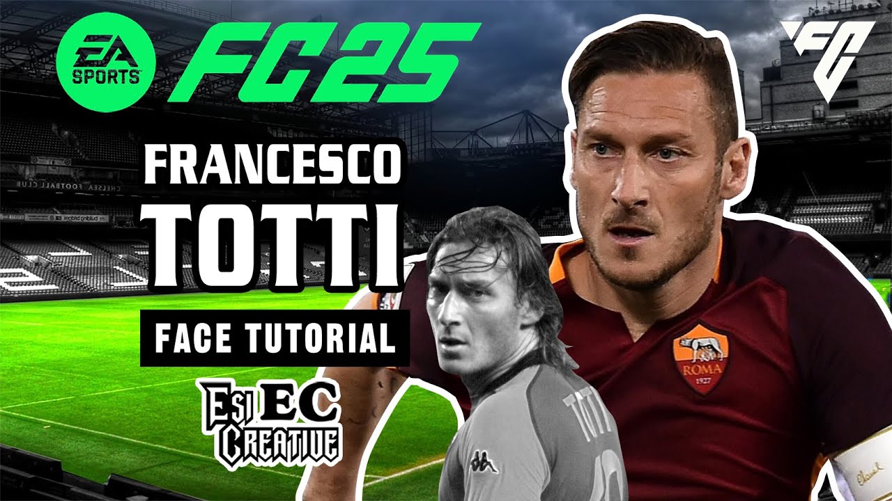 Francesco Totti face tutorial creation EA FC 25 clubs and career mod ...