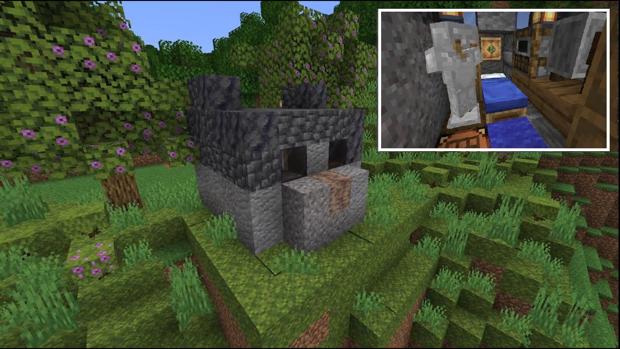 how to make simple starter base in minecraft - YouTube