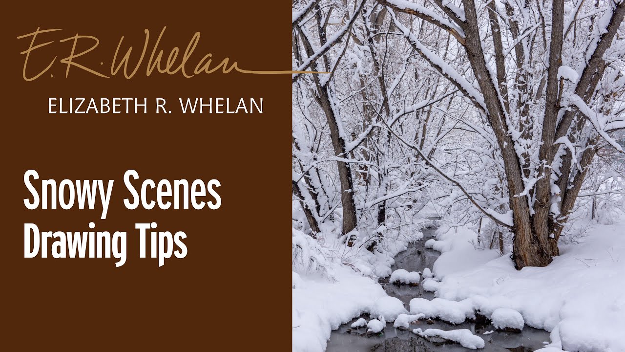 Snowy Scenes Drawing Tips - artist Elizabeth R Whelan - YouTube