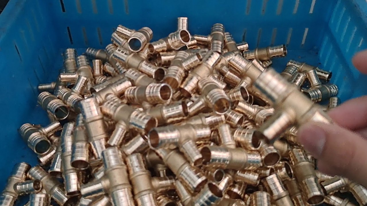 PEX brass fitting automatic processing line of HaiLiang group - YouTube