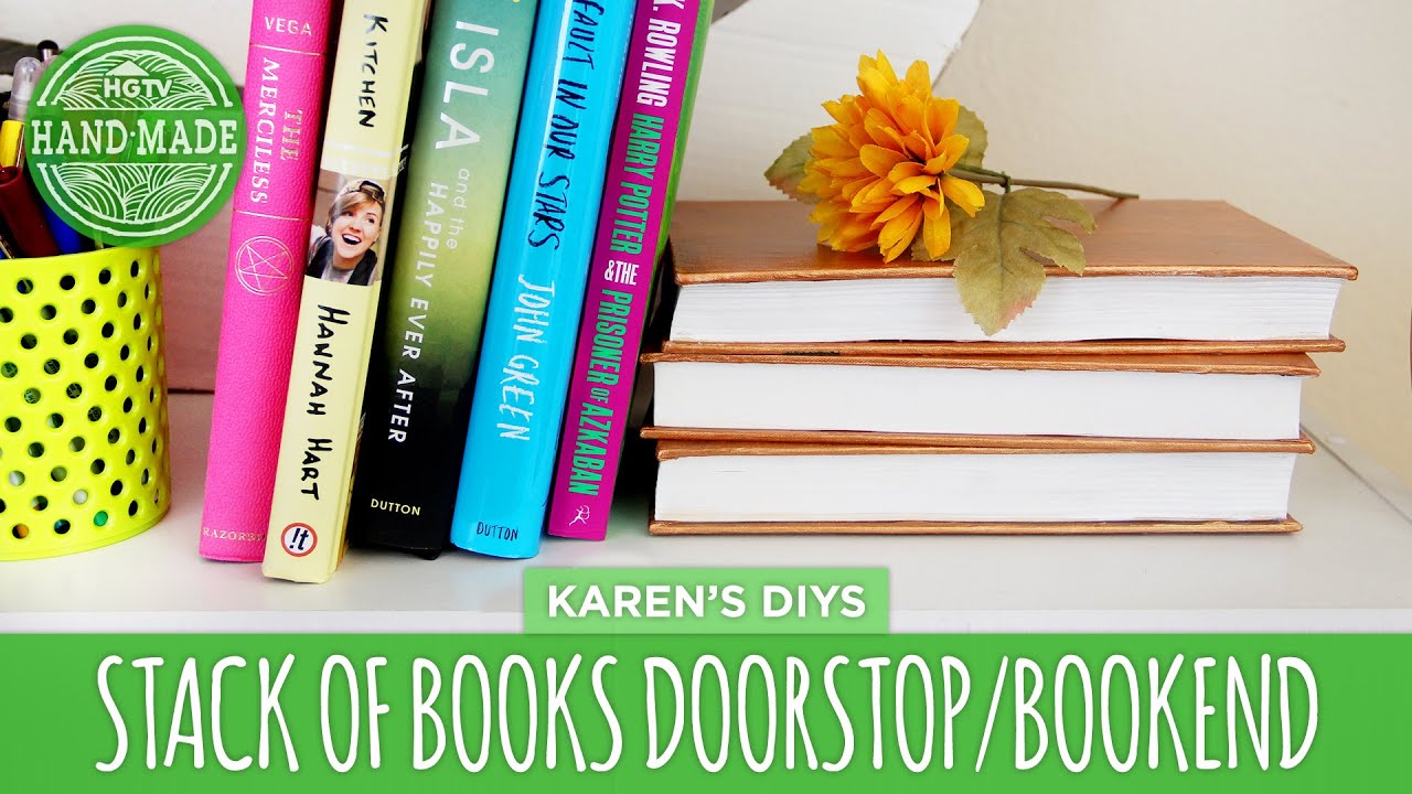 DIY Stack of Books Doorstop/Bookend - HGTV Handmade - YouTube