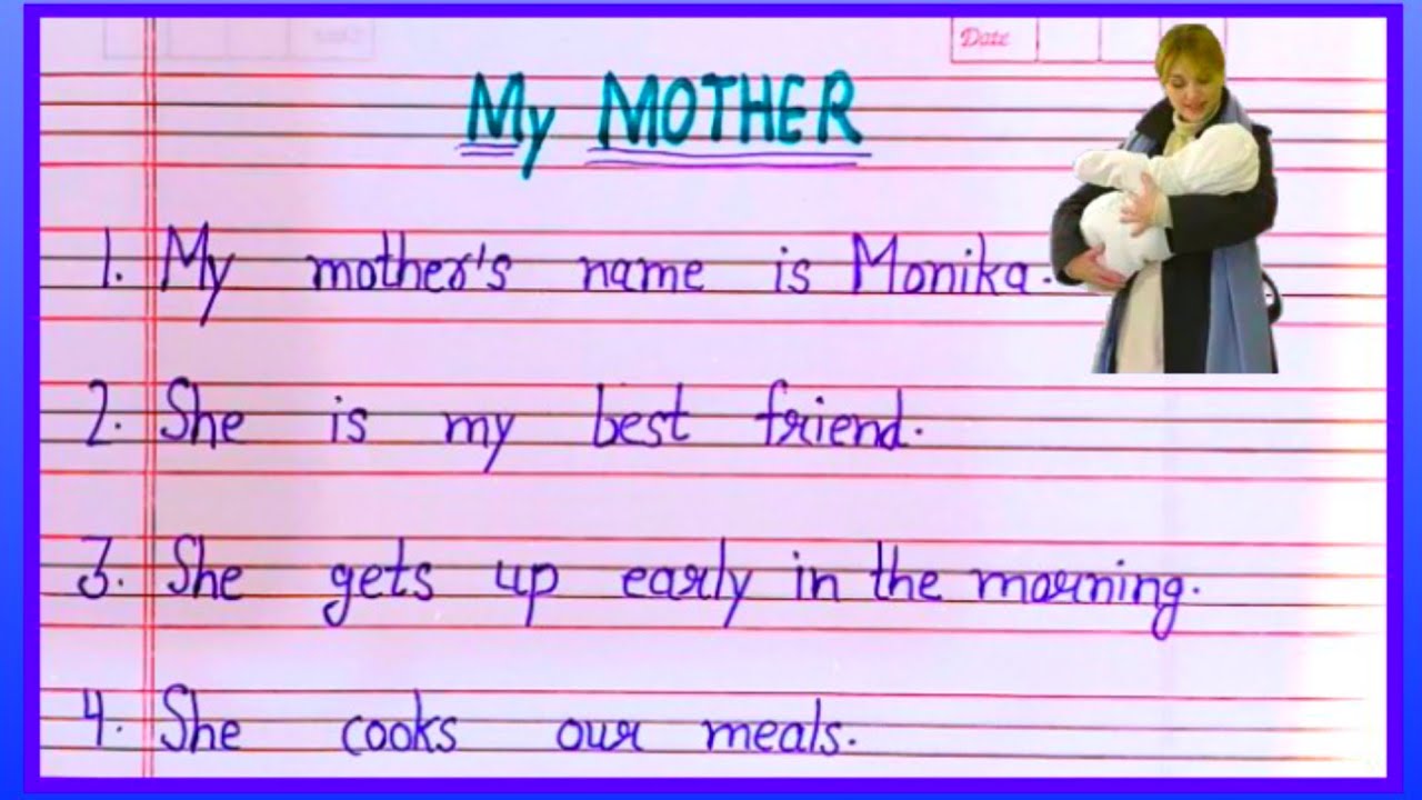 10 lines on my Mother। My mother। My mother english eassy with spelling ...