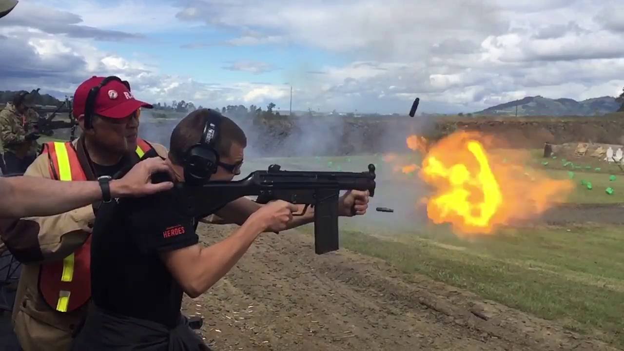 MACHINE GUN IN SLOW MOTION. KILLER FIREBALL! - YouTube
