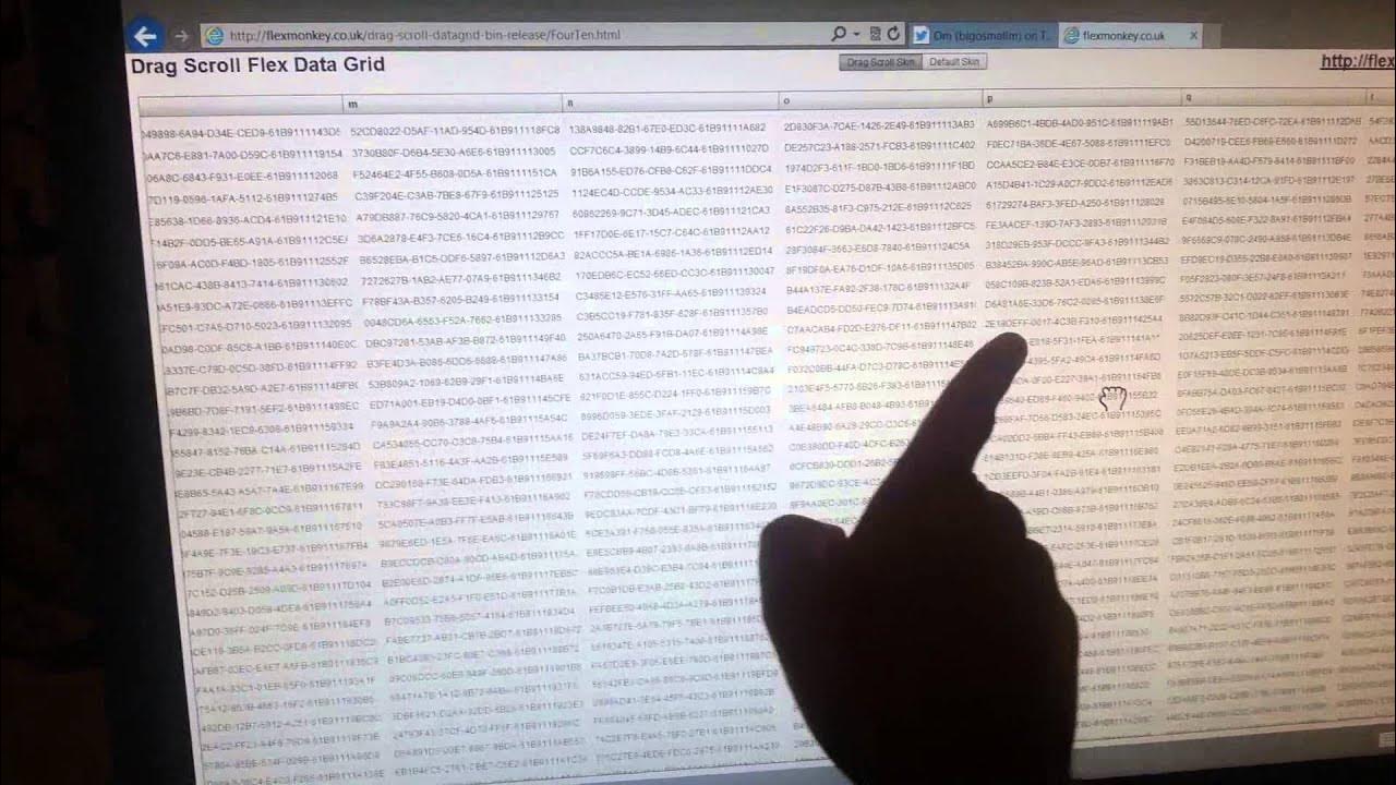 Apache Flex Spark DataGrid with Drag Scroll Skin - YouTube