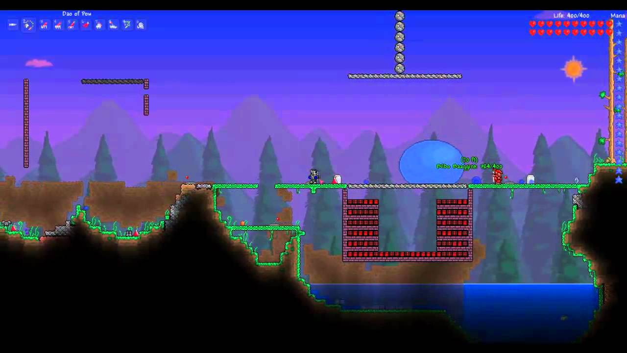 Terraria - boulder-explosives trap - YouTube