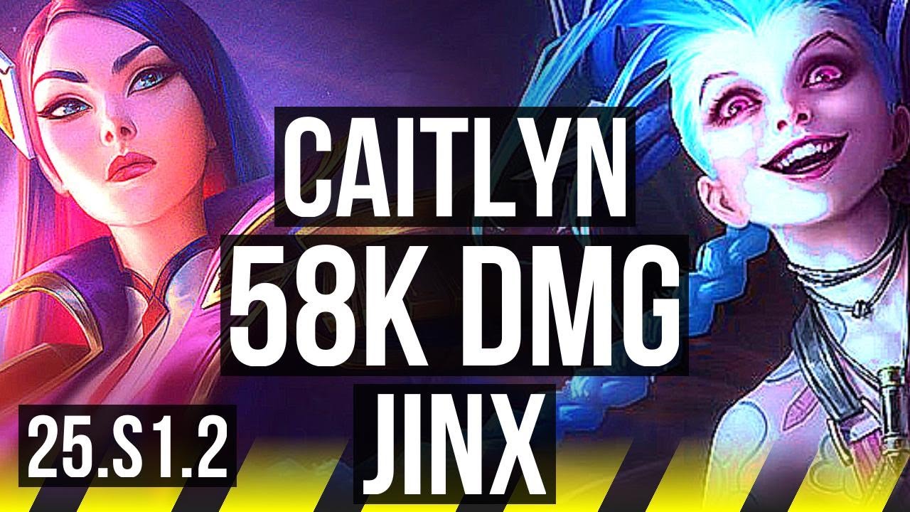 CAITLYN & Lux vs JINX & Lulu (ADC) | 58k DMG, Legendary, 700+ games ...