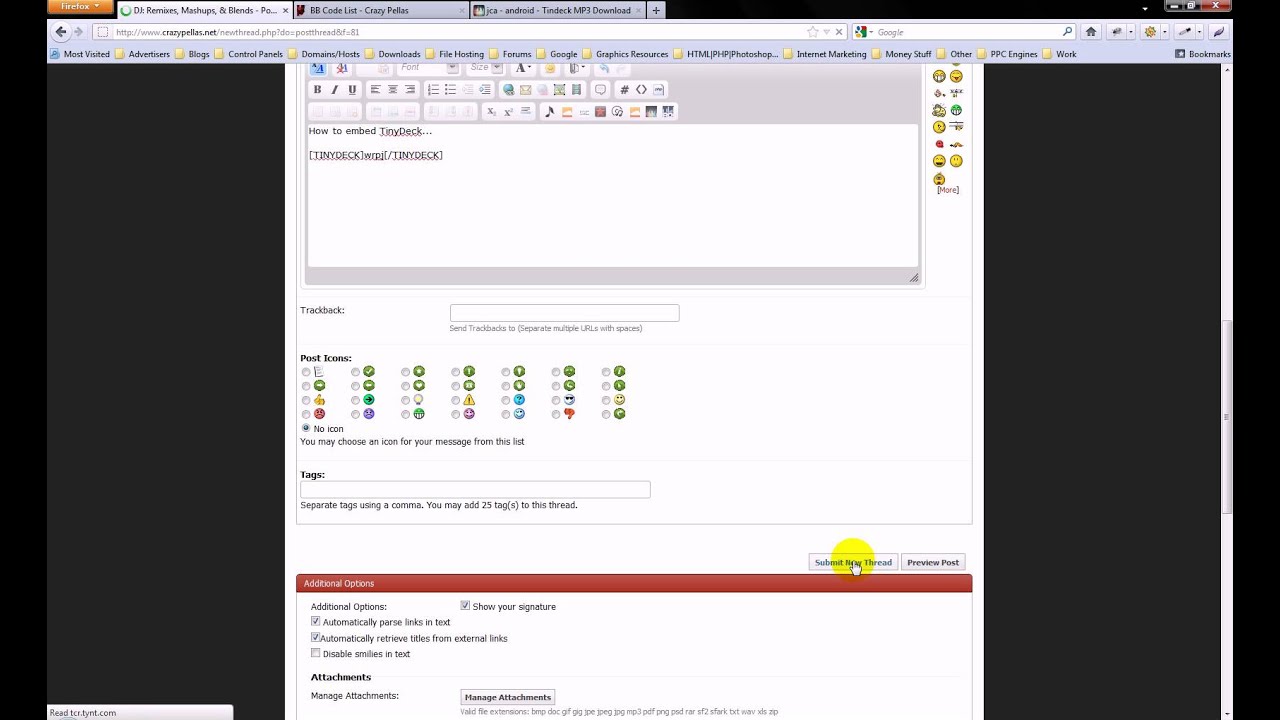 How To Embed TinDeck Tracks on www.CrazyPellas.net - YouTube