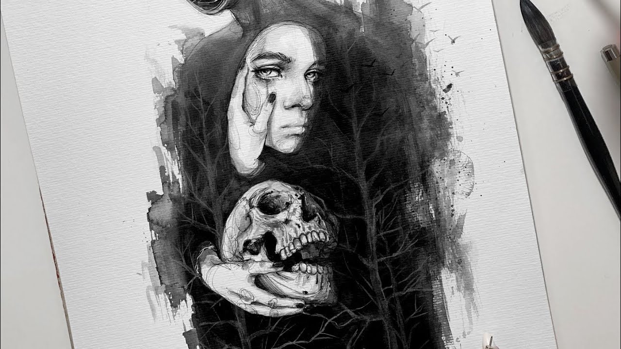 How to draw Dark art | Pencil and Ink Drawing - YouTube