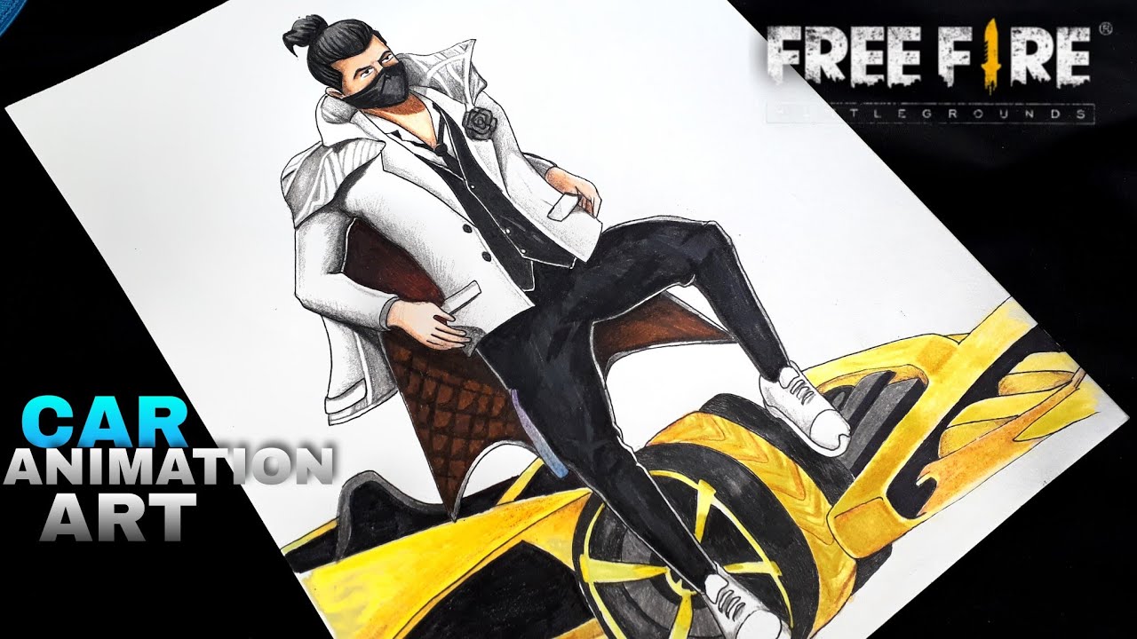 FF CAR ANIMATION DRAWING || FREEFIRE BUNDLE DRAWING || KAKU ARTS - YouTube