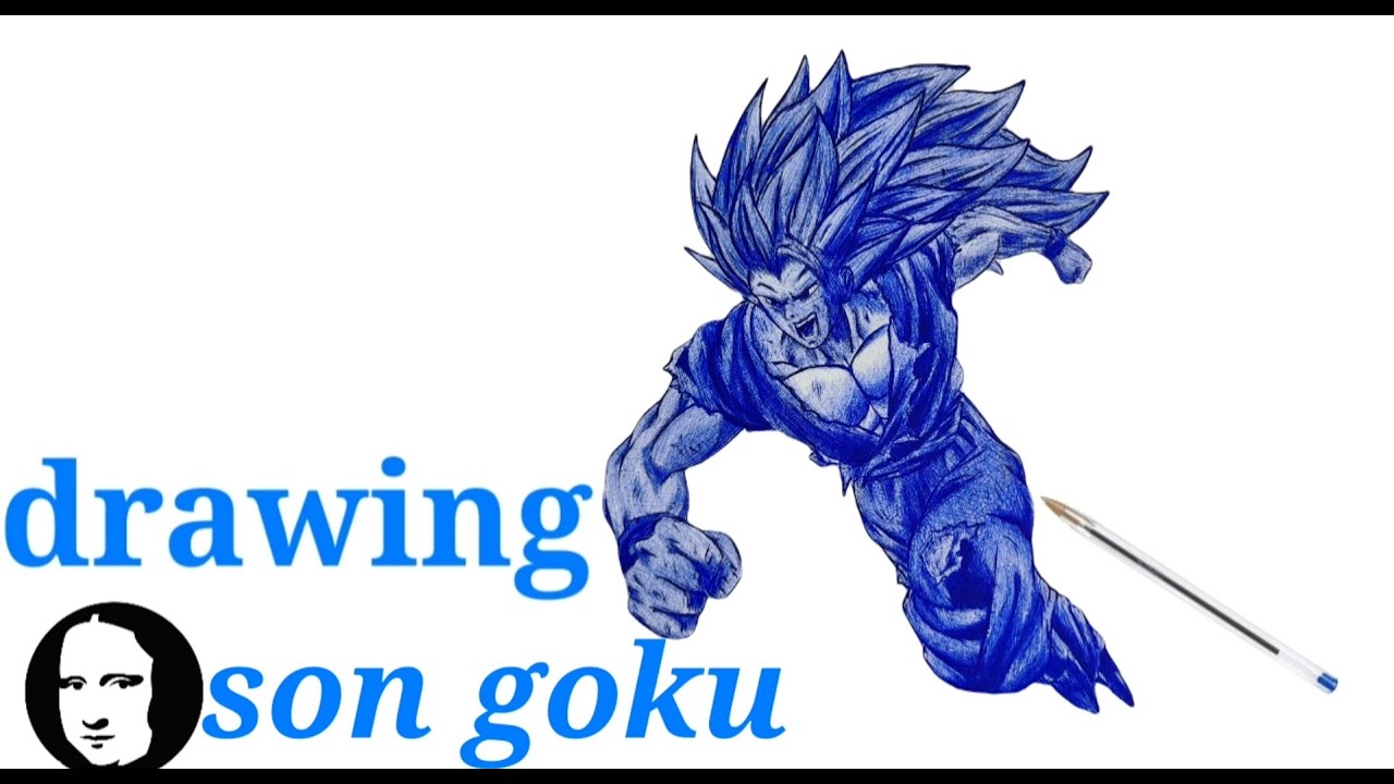 How to draw Guko Super saiyan Blue - stop by stop Tutorial! - YouTube