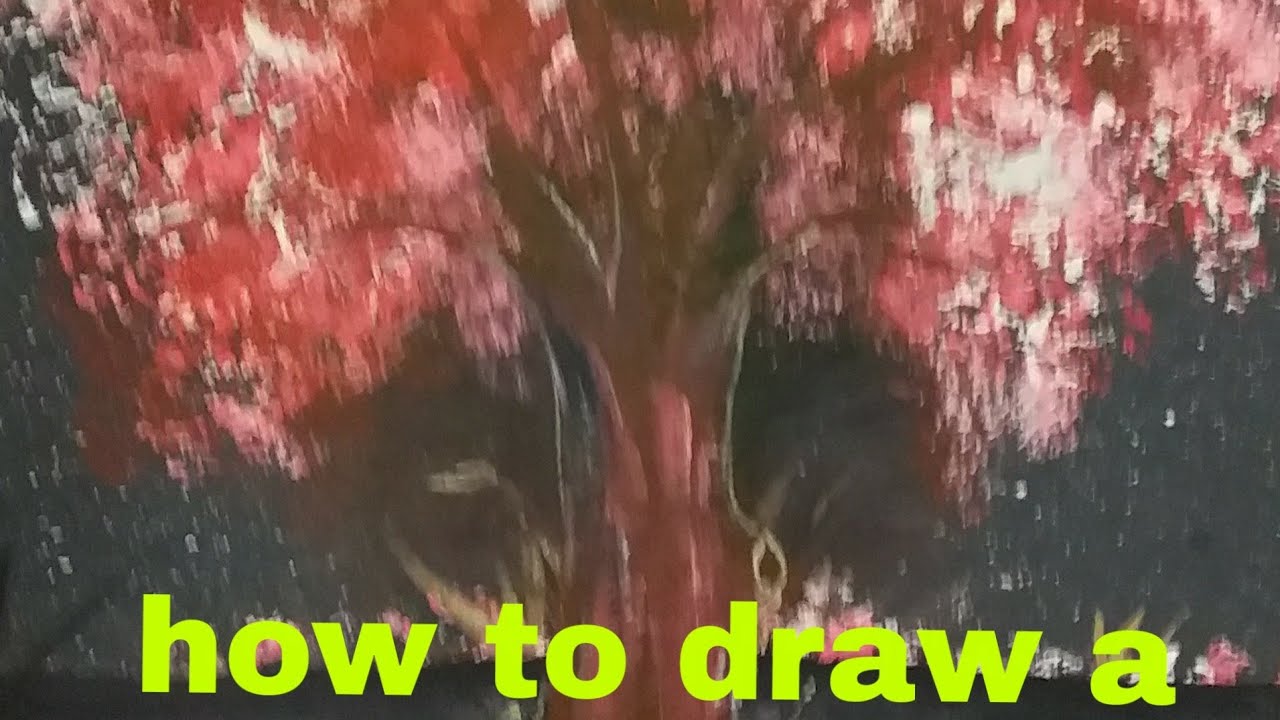 How to draw tree at midnight...acrylic paints - YouTube