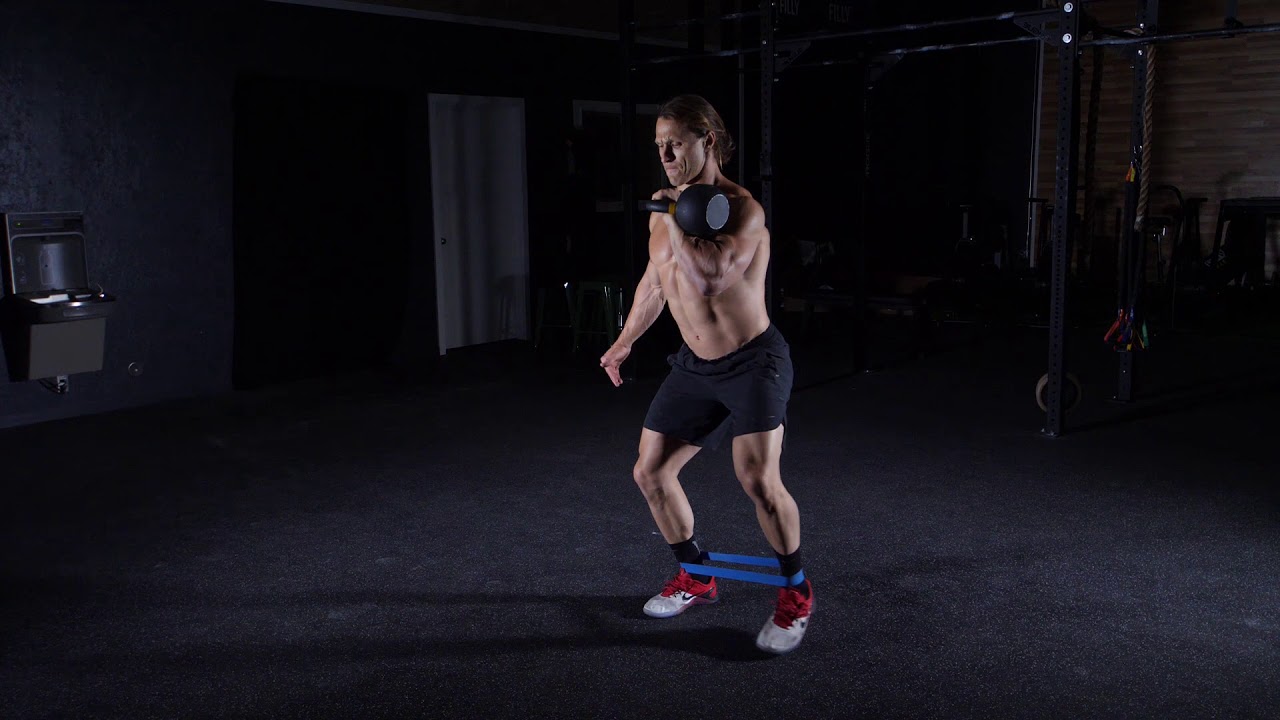Single Arm Kettlebell Rack Lateral Band Walk - YouTube