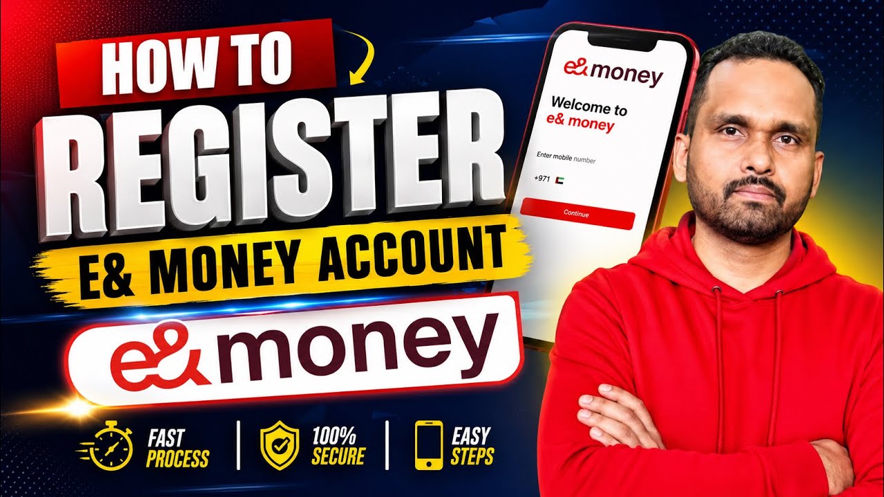 How to Register e& money account in uae online english - YouTube