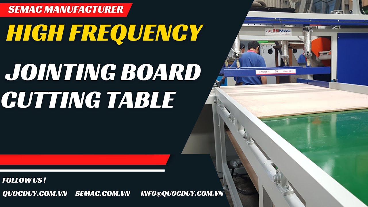 High Frequency Jointing Board Cutting Table - YouTube