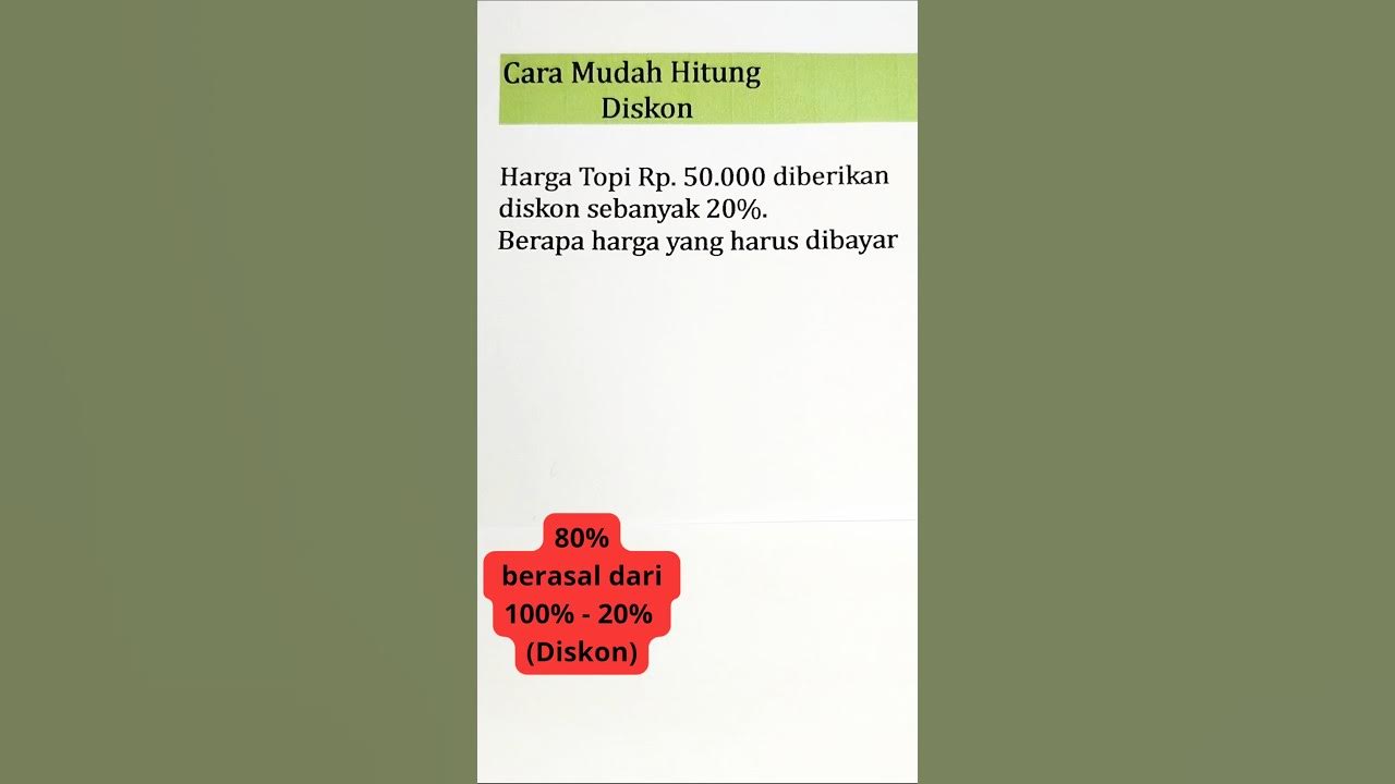 Menghitung nilai diskon #shorts #youtubeshorts #maths - YouTube